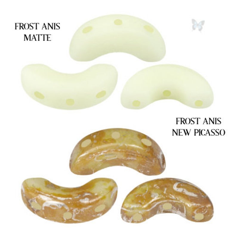 ARCOS Par Puca® "frost Anis" 3-hole Czech Glass Beads (30+pcs/approx ...