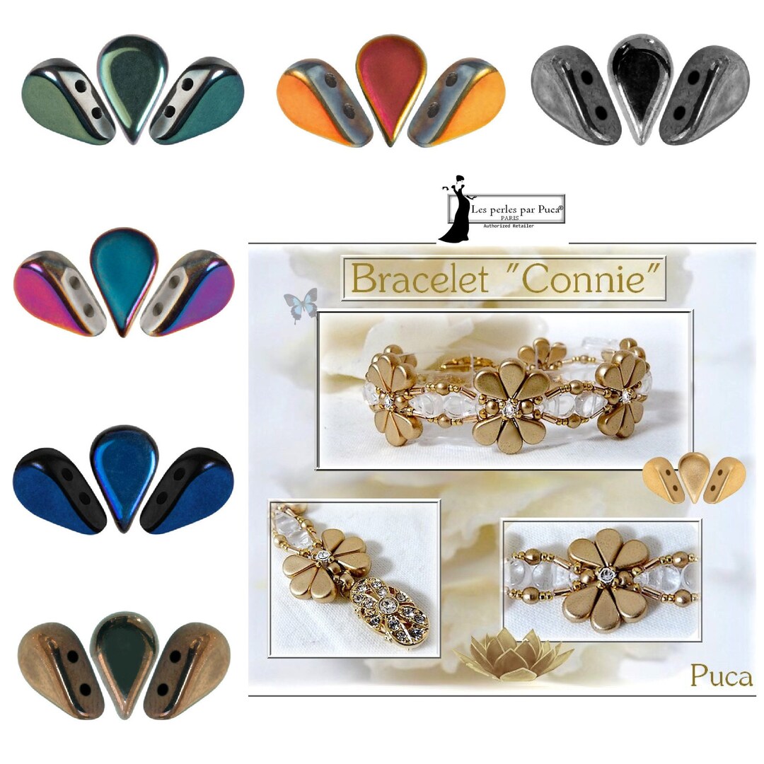 AMOS Par Puca® 2-hole Glass Beads (30pc), DIY Jewelry Bead Supply - Etsy