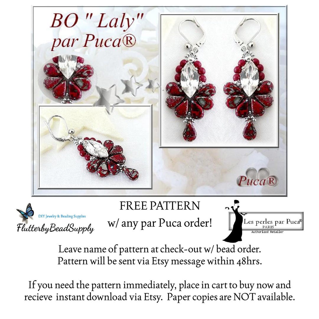 LALY Earrings Digital PDF Pattern by Les Perles Par Puca® (free Pattern Available, or Buy Now ...