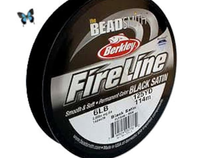 6lb Black Satin Fireline (125yd) Beadsmith Berkley Braided Bead Thread ...