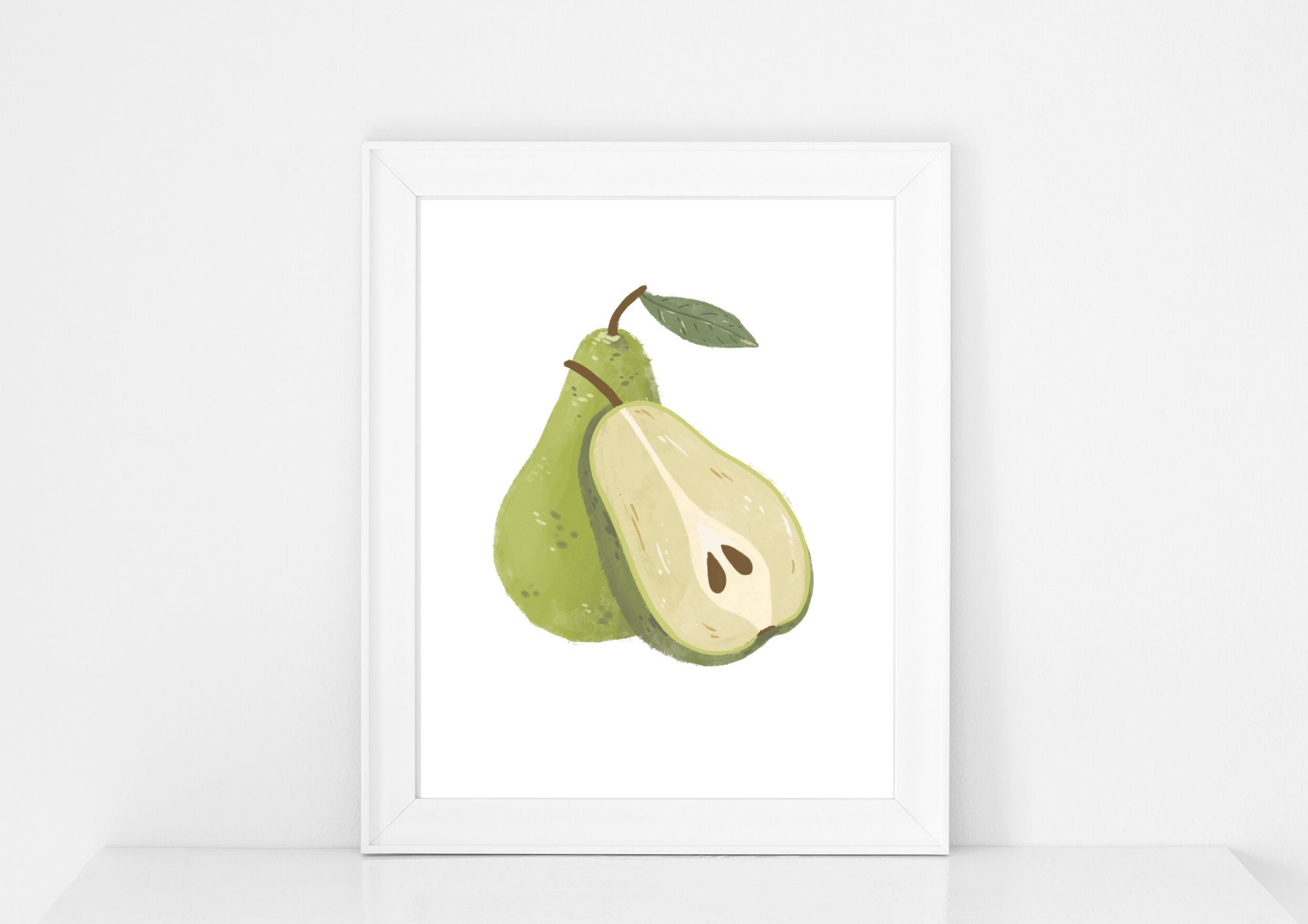 Pear Poster Fruit digital illustration for baby and child | Etsy