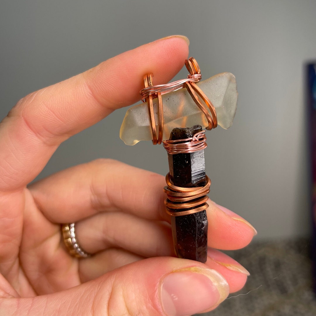 Libyan Desert Glass & Smokey Quartz - Etsy