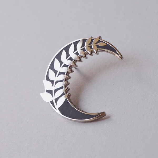Crescent Moon Brooch - Etsy
