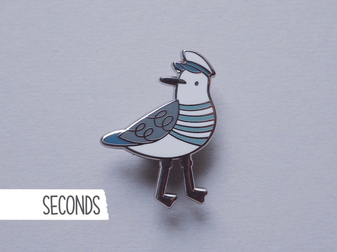 SECONDS | Seagull Sea Captain Enamel Pin | Seagull Pin | Bird Pin ...