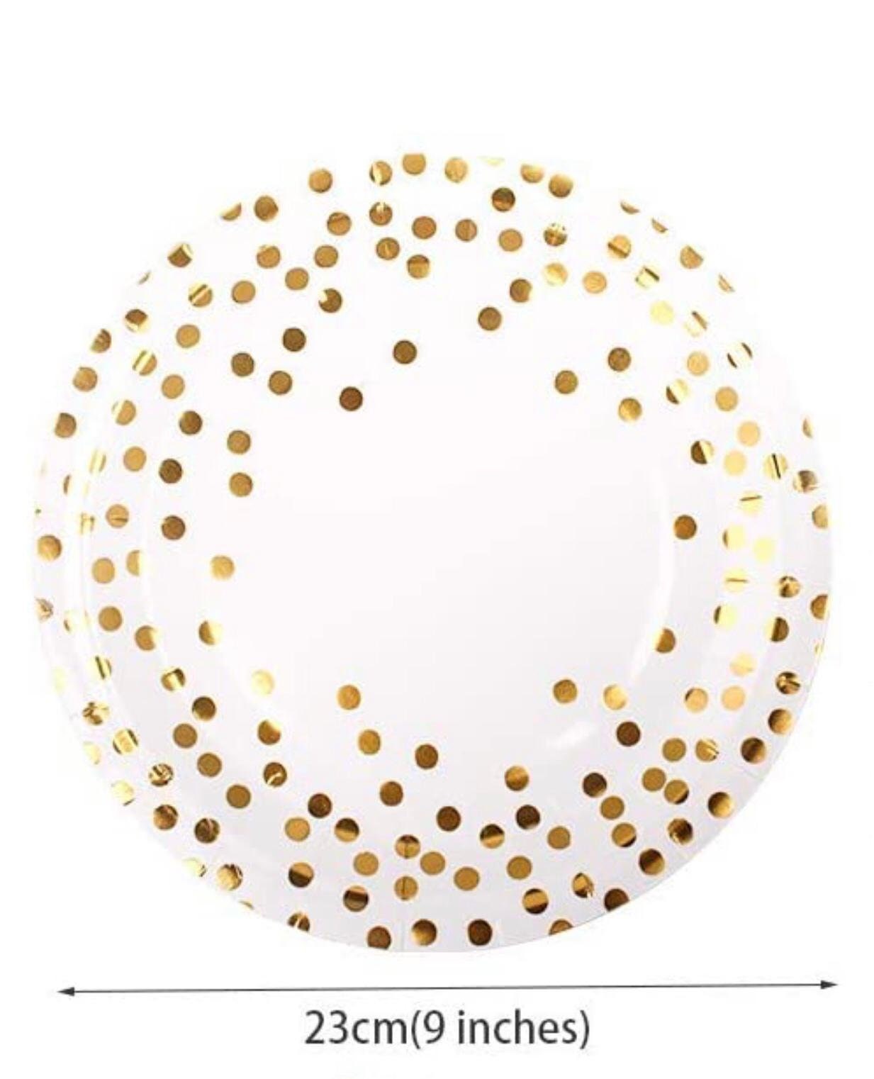 White&gold Party Tableware 50 Individual 9-inch Plate50 | Etsy UK