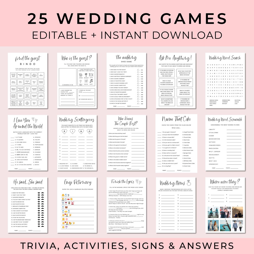 Wedding Reception Table Games, Custom Wedding Reception Game, Wedding ...