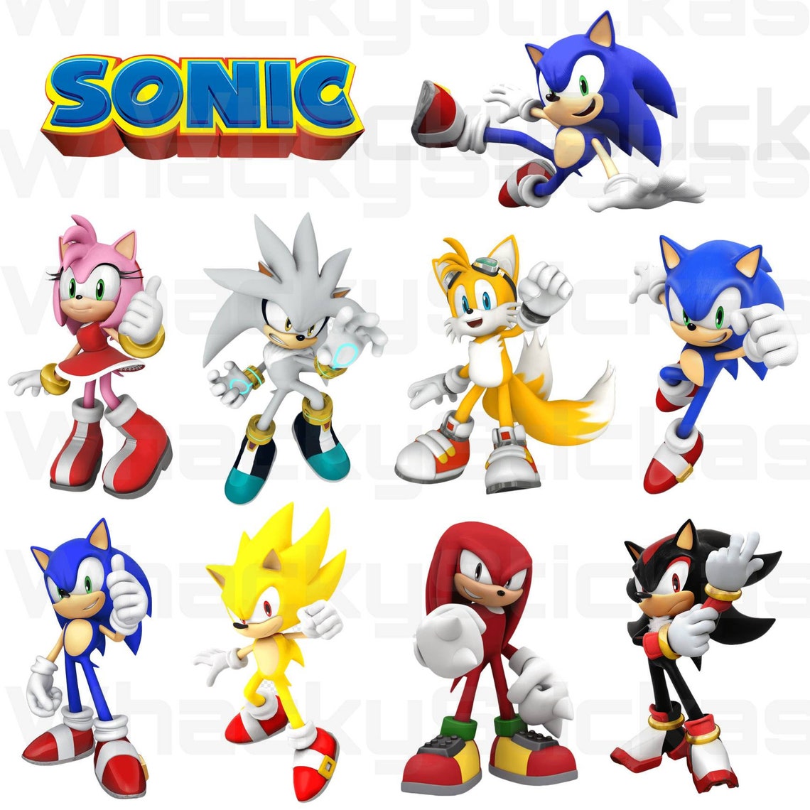 Sonic the Hedgehog & Friends Stickers Sonic Super Sonic Gaming Stickers ...