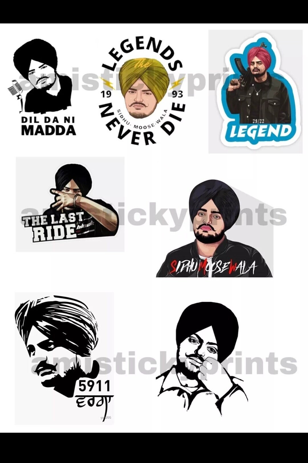 Sidhu Moosewala Stickers Tribute RIP Legend Bhangra Stickers - Etsy