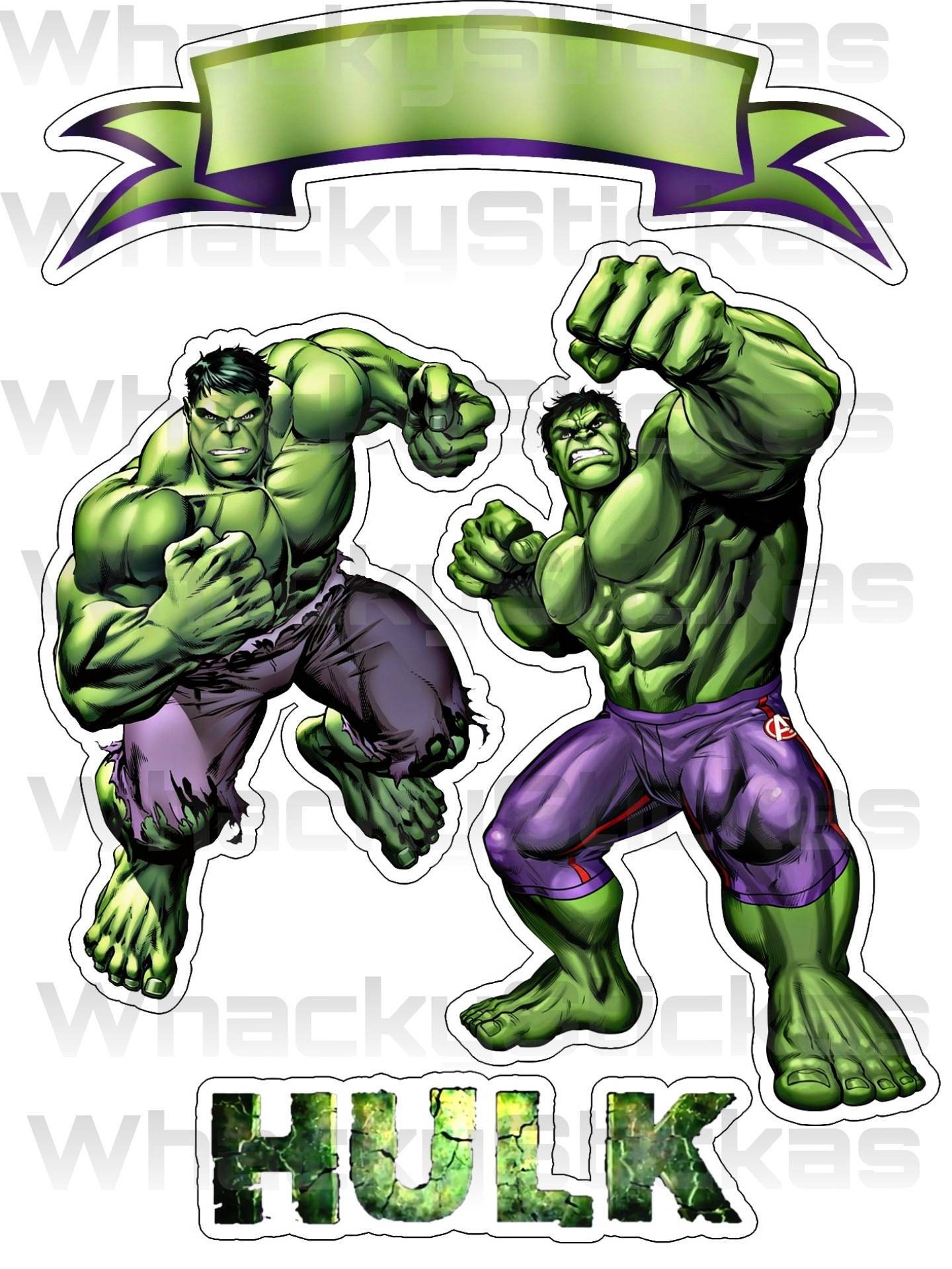 Marvels Hulk Stickers 4 Pack Personalized Sticker - Etsy