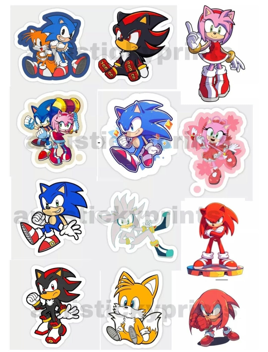 Sonic Stickers Chibi Cute Knuckles Tails Sonic the Hedgehog Stickers - Etsy