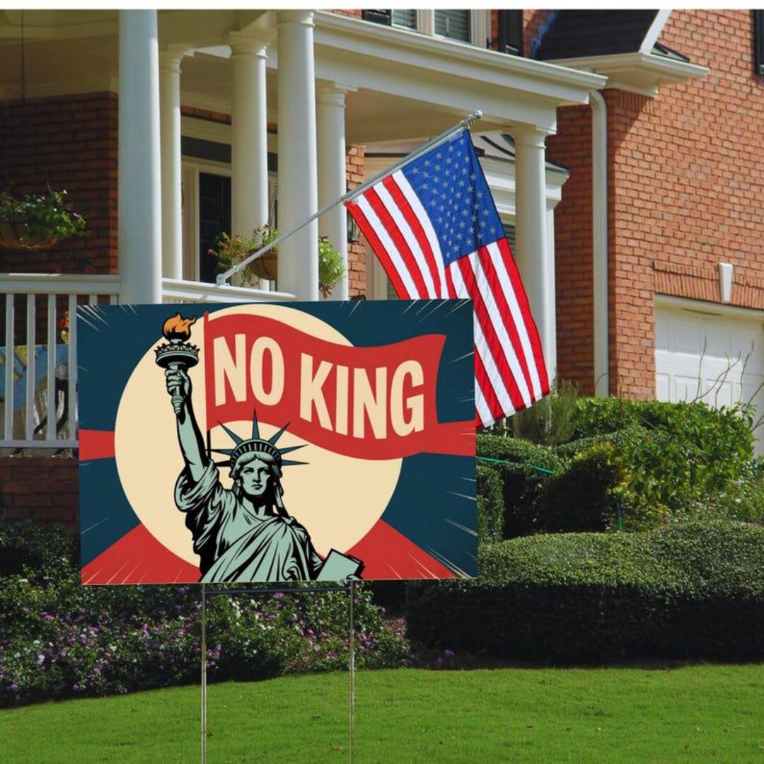No Kings Yard Sign With Metal H Stake, Anti-trump Protest Sign ...