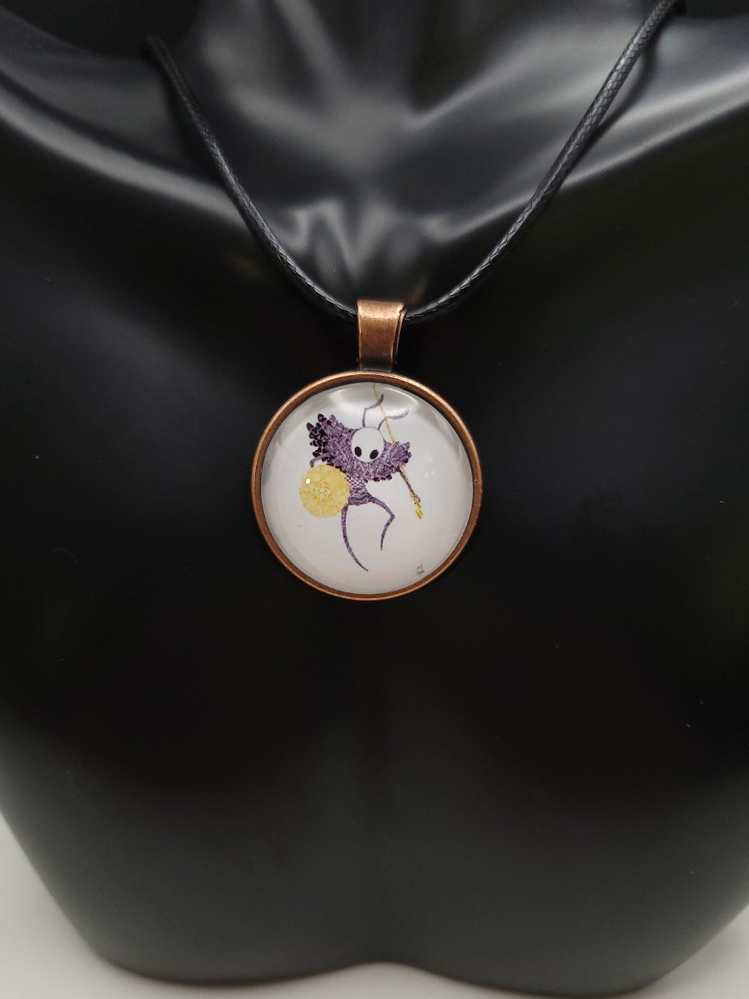 Silksong Seth Fanart in Antique Brass Circle Pendant - Etsy