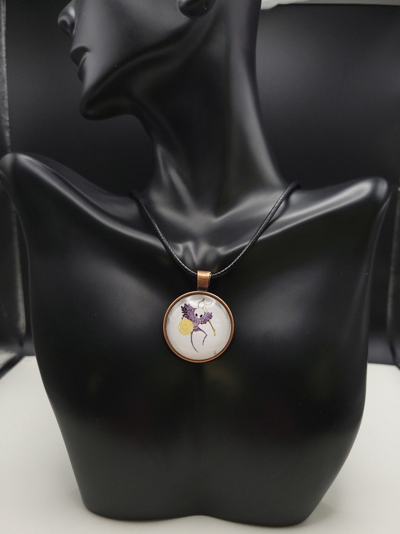Silksong Seth Fanart in Antique Brass Circle Pendant - Etsy