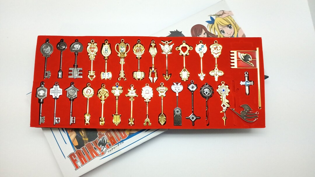 Fairy Tail Lucy Set of 30pcs Keys Necklace Pendants Keychains Cosplay ...