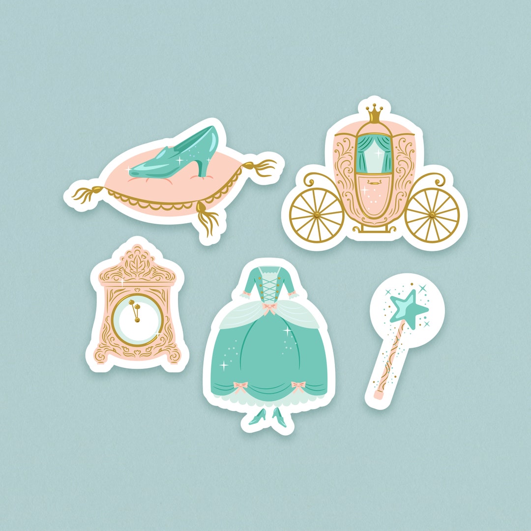 Cinderella - Set of 5 Die-cut Stickers - Etsy