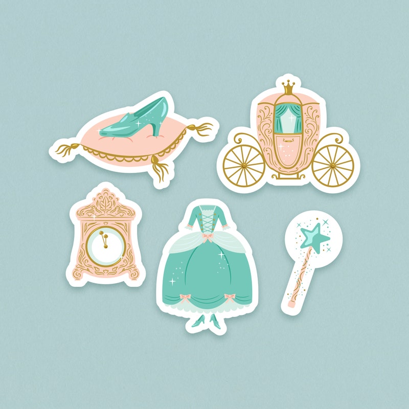 Cinderella Stickers - Etsy