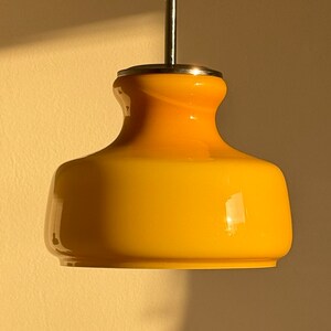 Yellow Glass Vintage Pendant Lamp / Mid-century Ceiling Light / Retro ...