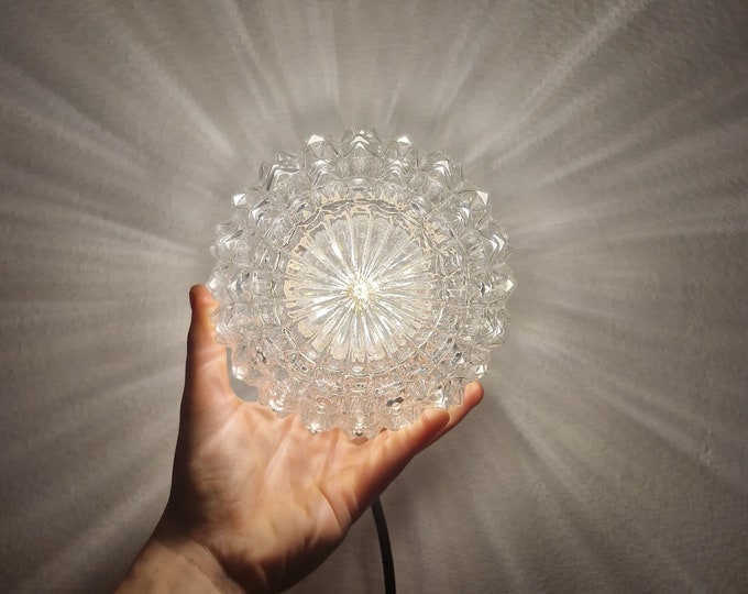 Pair of Vintage Retro Glass Wall or Ceiling Lamp / Mid Century ...