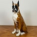 Boxer Dog Ceramic Statue / Vintage Porcelanin Life Size Dog Figurine ...