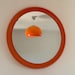 Orange Round Mirror / Vintage Circle Mirror / Mid Century Modern Wall ...