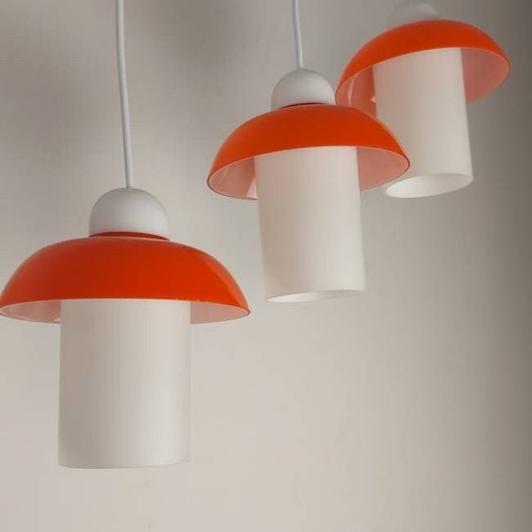 Orange Glass Retro Pendant Light - Etsy UK