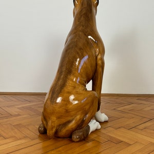 Boxer Dog Ceramic Statue / Vintage Porcelanin Life Size Dog Figurine ...