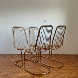1 of 4 Mid-century Brass Chairs by Gastone Rinaldi Chairs 70s / Vintage ...