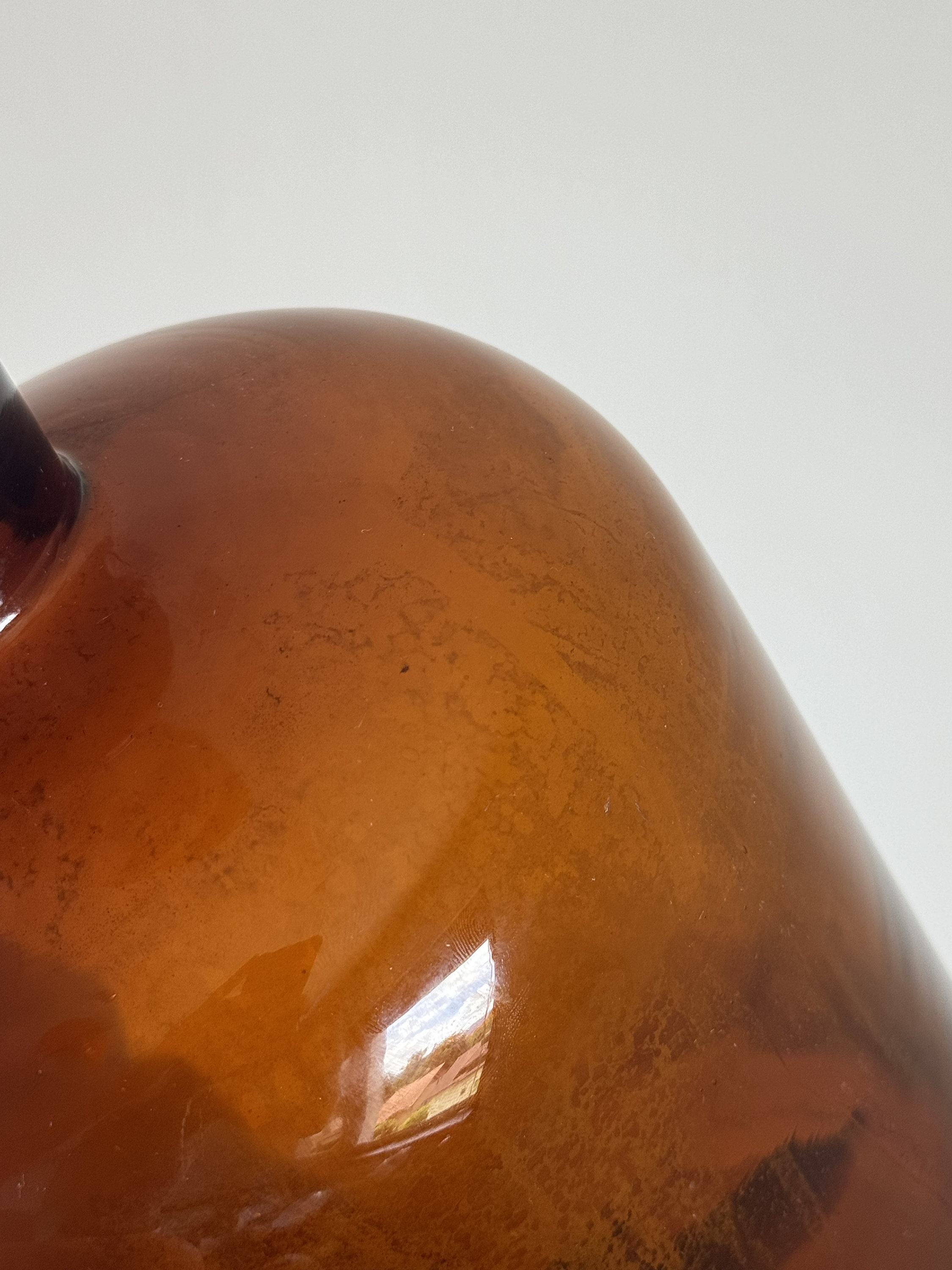 Amber Glass Apothecary Bottle XL Rare Blown Brown / Vintage Dame Jeanne ...