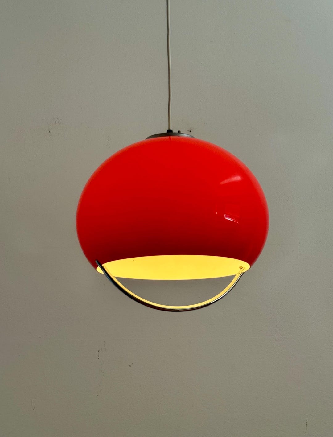 Hanging Ceiling Lamp Meblo Guzzini jolly / Vintage Red Hanging Lamp ...