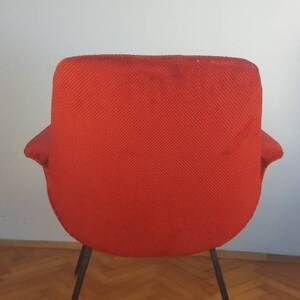 Mid Century Modern Armchair / Red Fabric / Alvin Lustig Style - Etsy