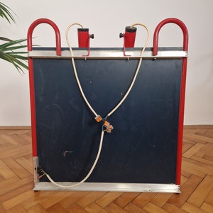 Red Square Mirror With Lights / Wall Vintage Makeup Mirror / Mid ...