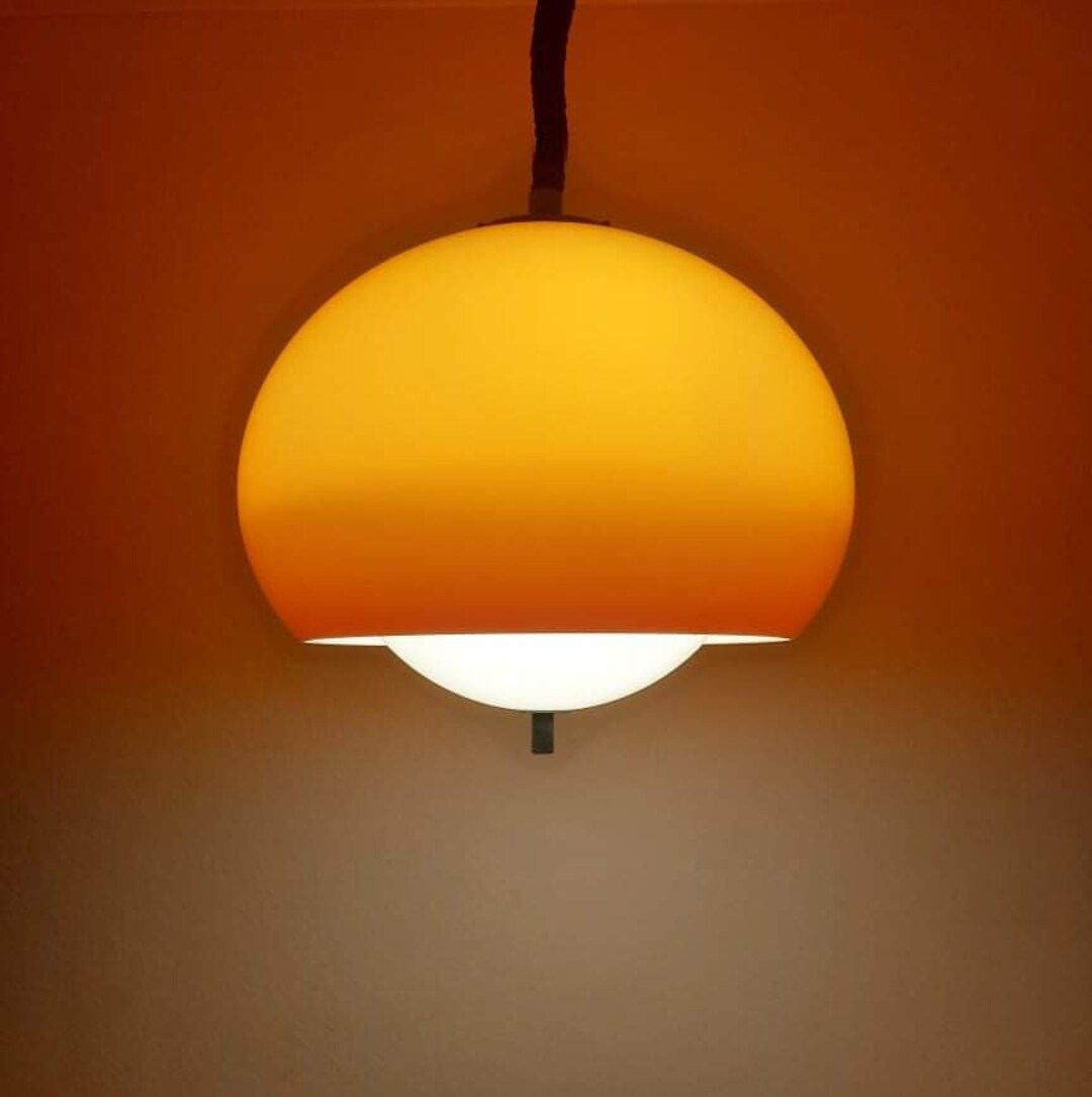 Rare Vintage Meblo Guzzini Space Age Ceiling Light 'burgos' / Orange ...