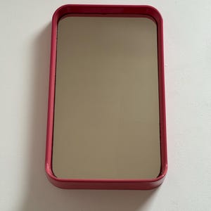 Space Age Red Pink Plastic Mirror / Mid Century Modern Large Mirror ...