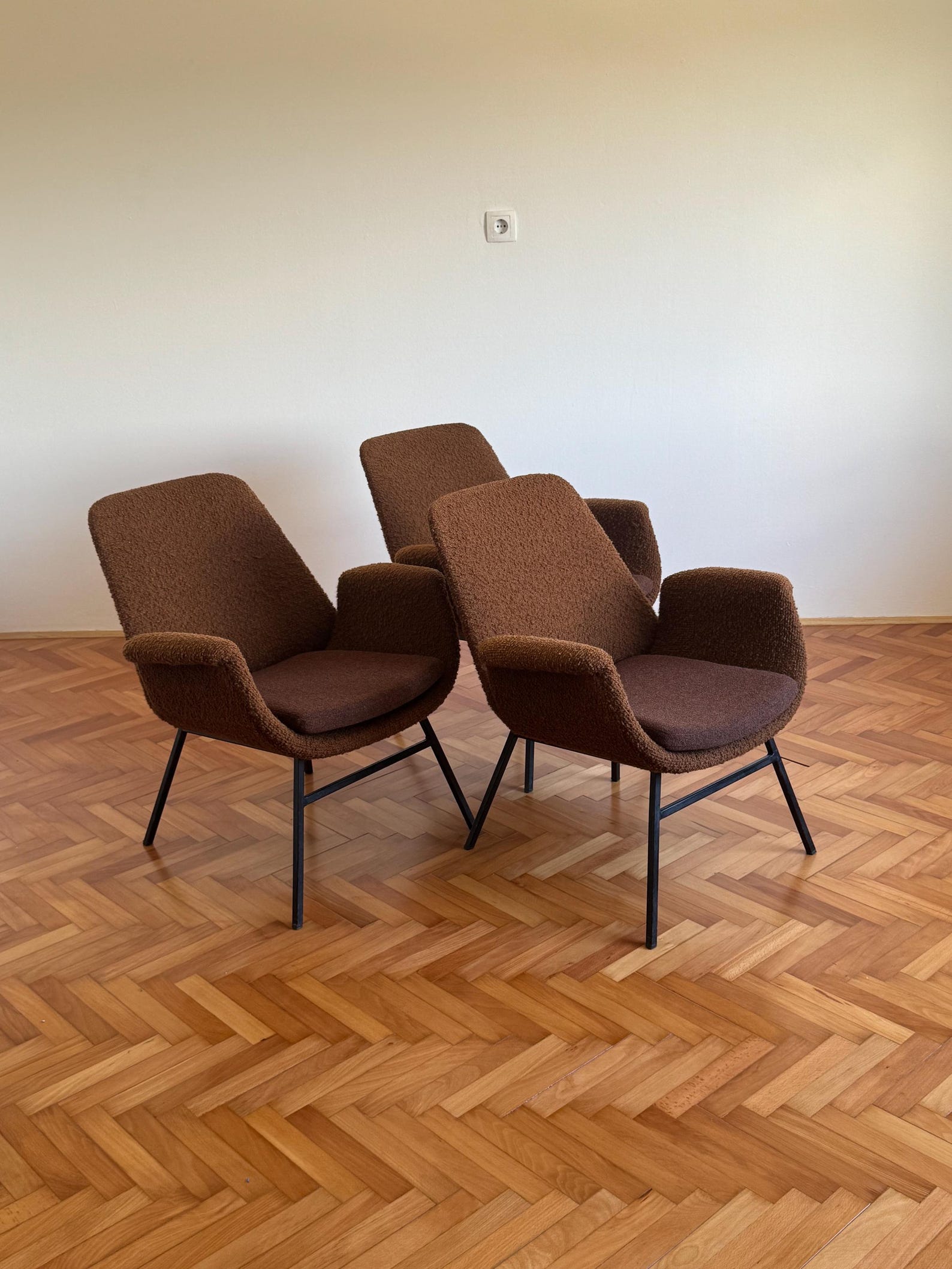 1 of 3 Mid Century Modern Brown Alvin Lustig Style Armchair / Vintage ...