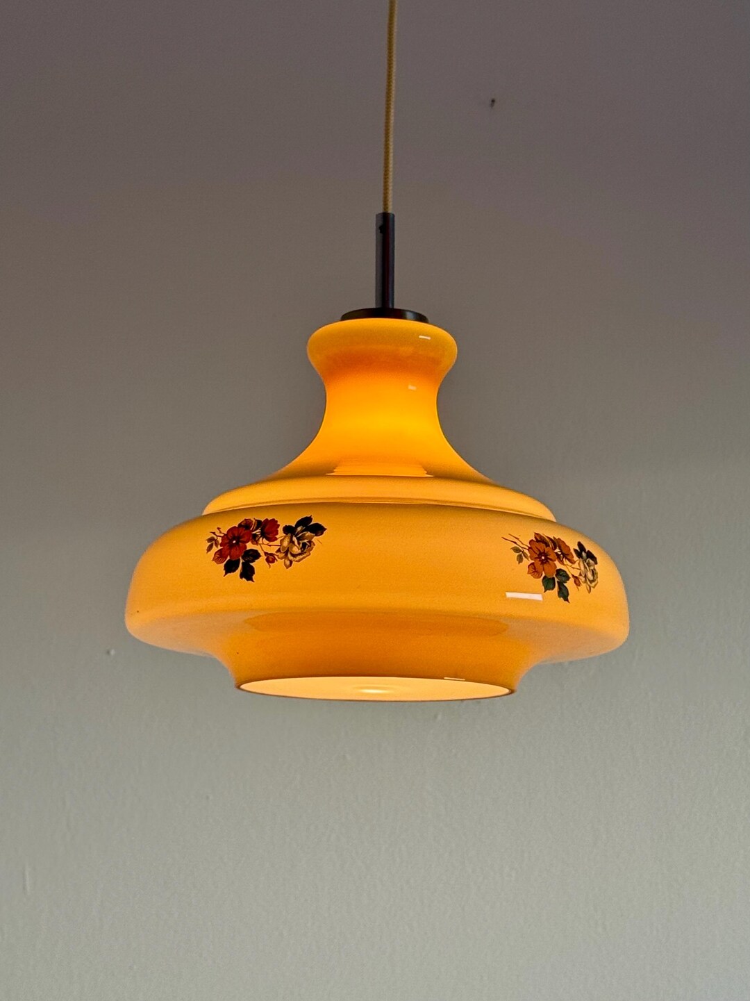 Vintage Retro Hanging Light / Mid Century Modern Pendant Lamp / Antique ...