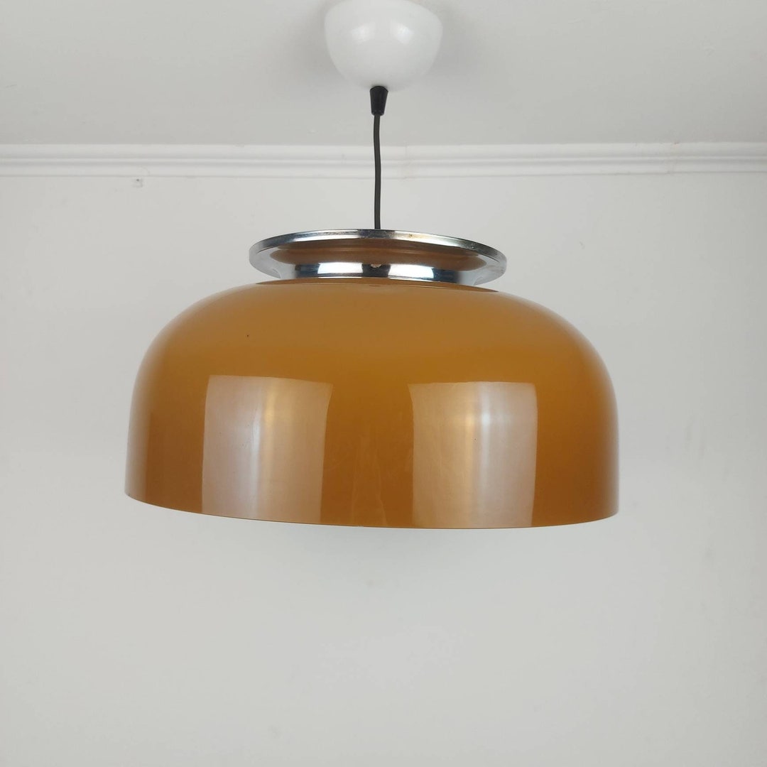 Vintage Meblo Guzzini Brown Large Ceiling Light / Luigi Massoni Design ...