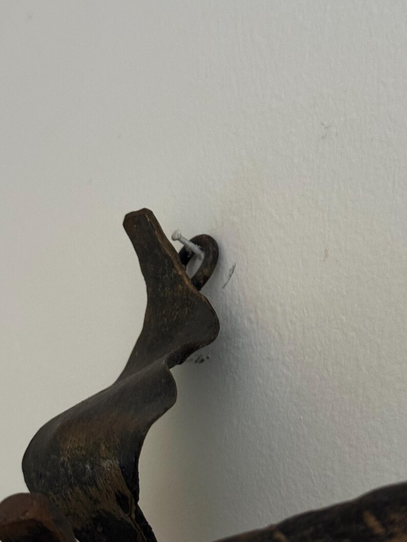 Vintage Hand-forged Wrought Iron Wall Coat Hook / Mid Century Flower ...