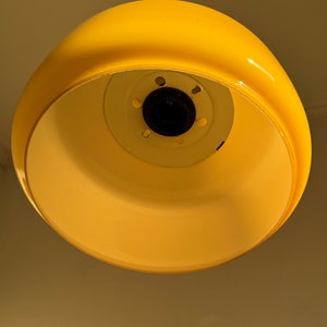 Yellow Glass Vintage Pendant Lamp / Mid-century Ceiling Light / Retro ...