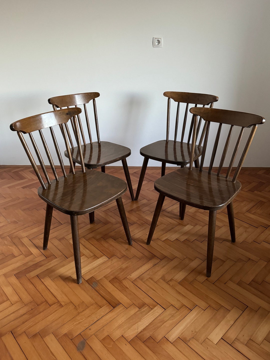 1 of 20 Mid Century Brown Wooden Dining Chairs / Cottage Chairs ...