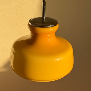 Yellow Glass Vintage Pendant Lamp / Mid-century Ceiling Light / Retro ...