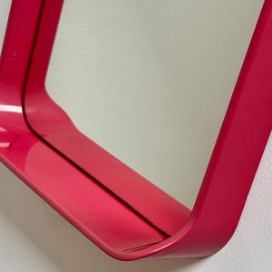 Space Age Red Pink Plastic Mirror / Mid Century Modern Large Mirror ...