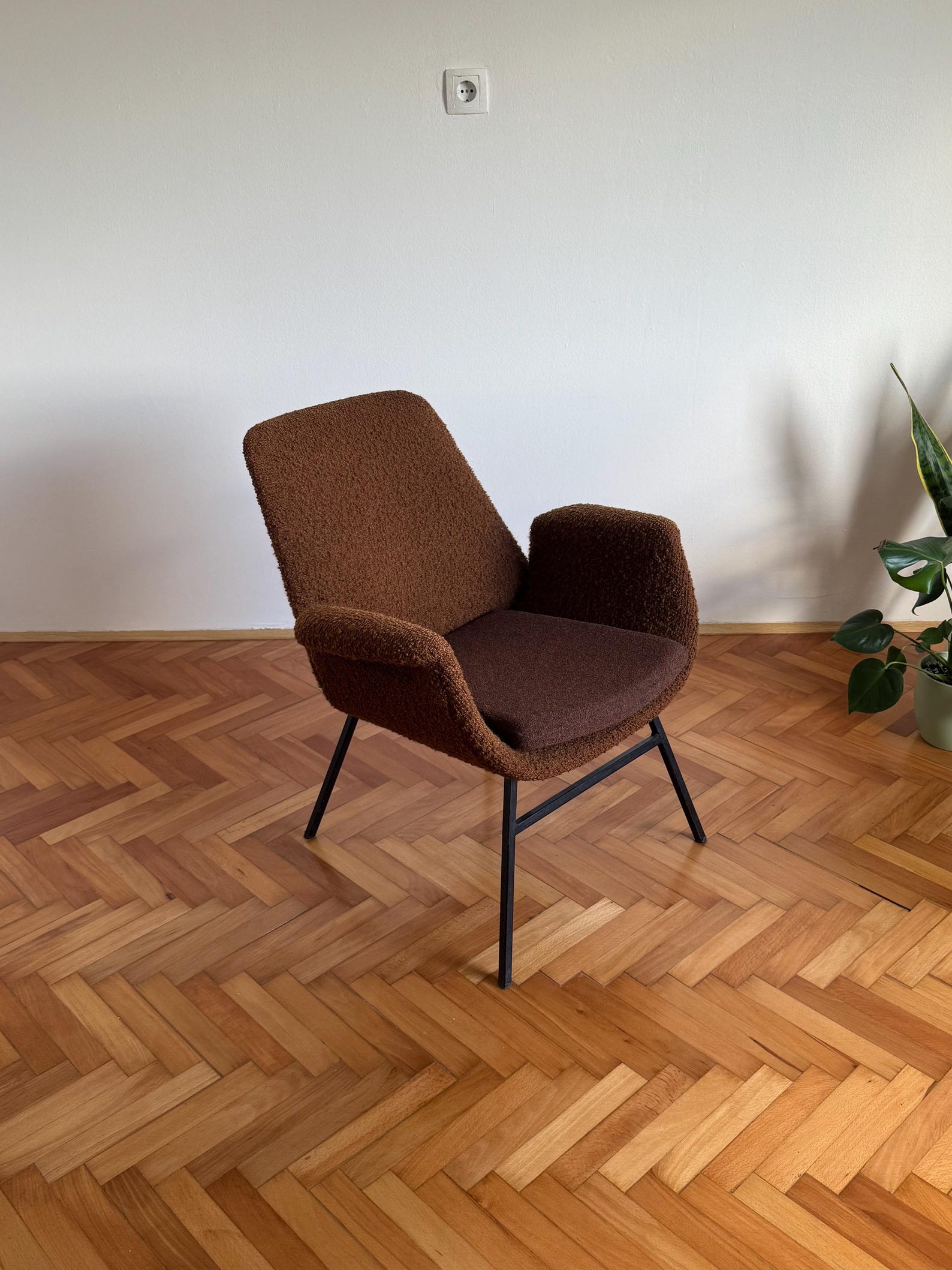 1 of 3 Mid Century Modern Brown Alvin Lustig Style Armchair / Vintage ...