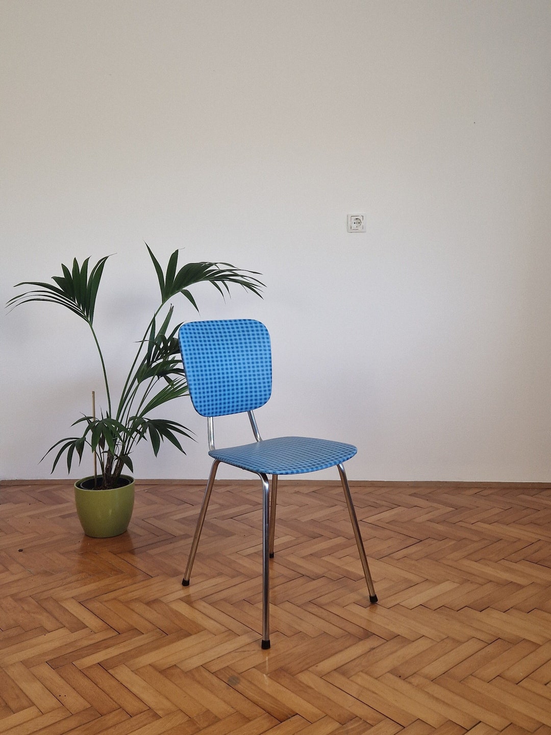 Elegant Vintage Blue Dining Chair / Scandinavian Style Chair / MCM ...