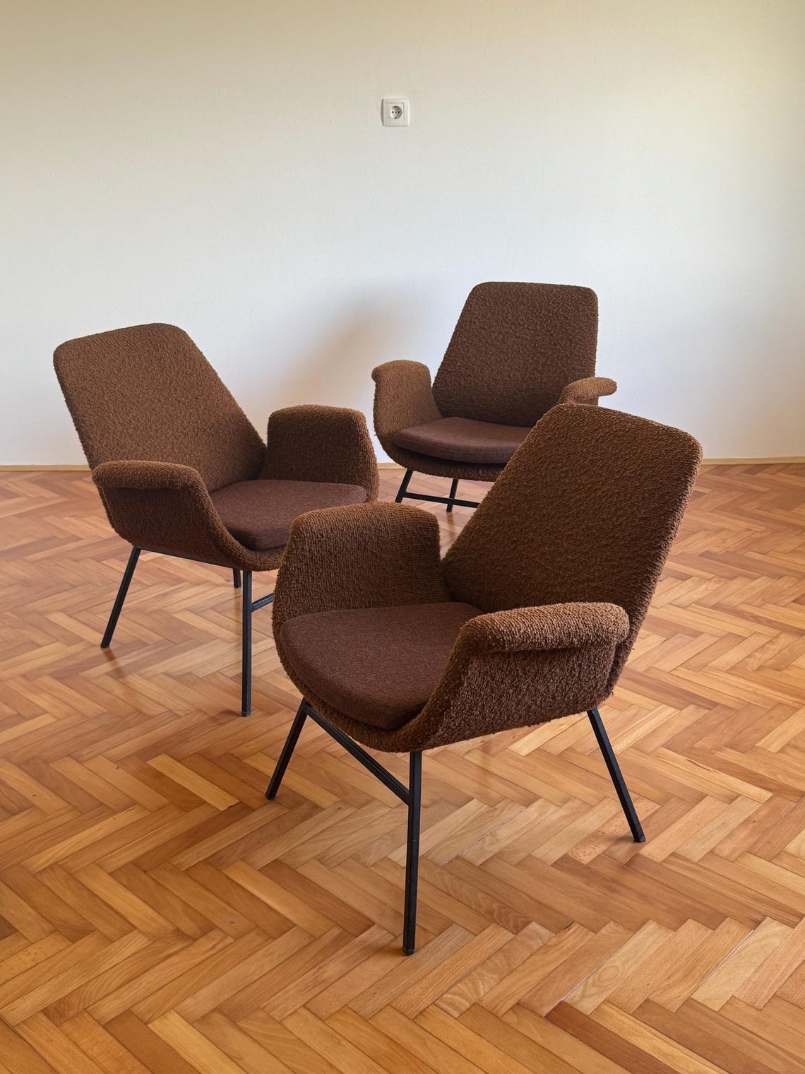 1 of 3 Mid Century Modern Brown Alvin Lustig Style Armchair / Vintage ...