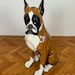 Boxer Dog Ceramic Statue / Vintage Porcelanin Life Size Dog Figurine ...