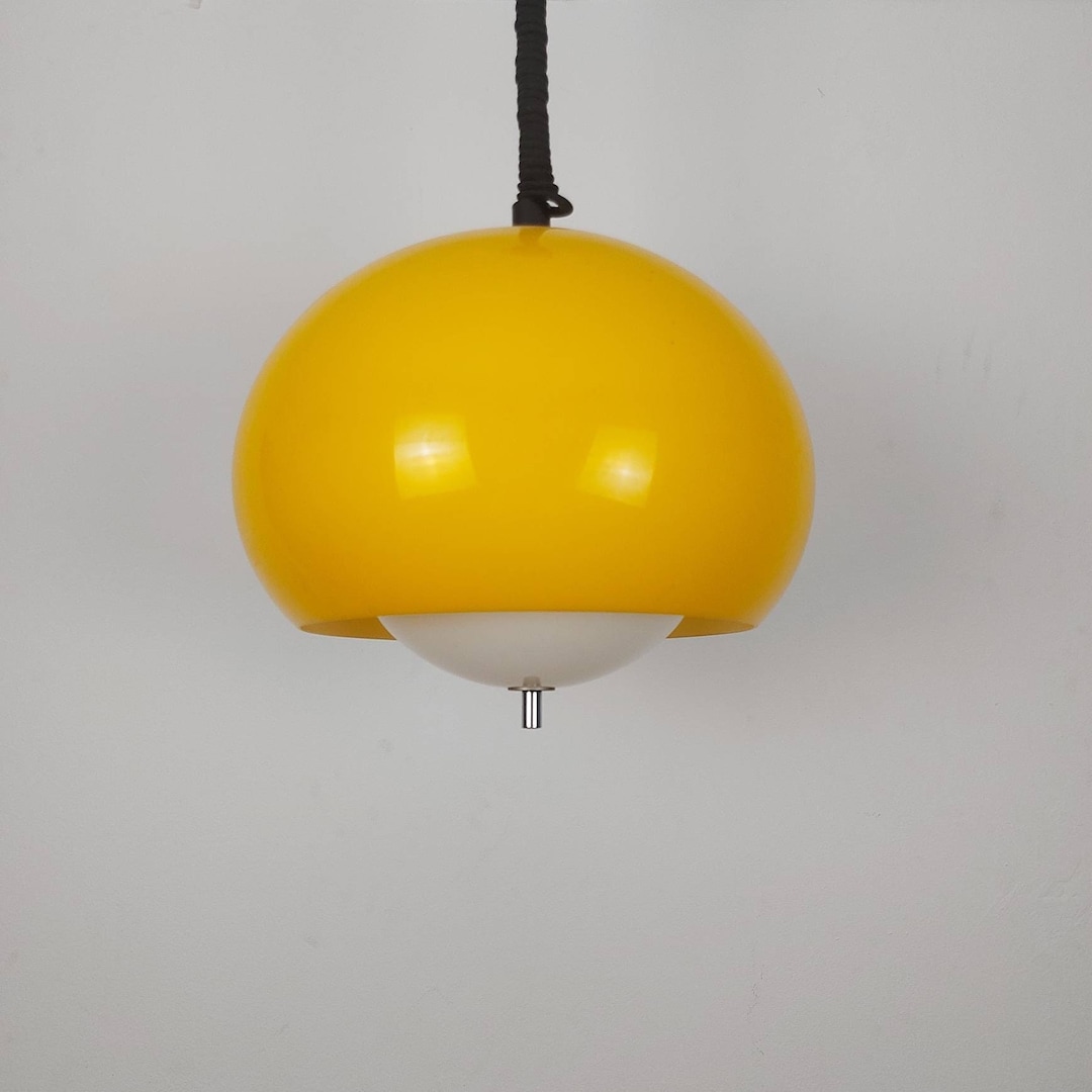 Rare Vintage Meblo Guzzini Space Age Ceiling Light 'burgos' / Yellow ...