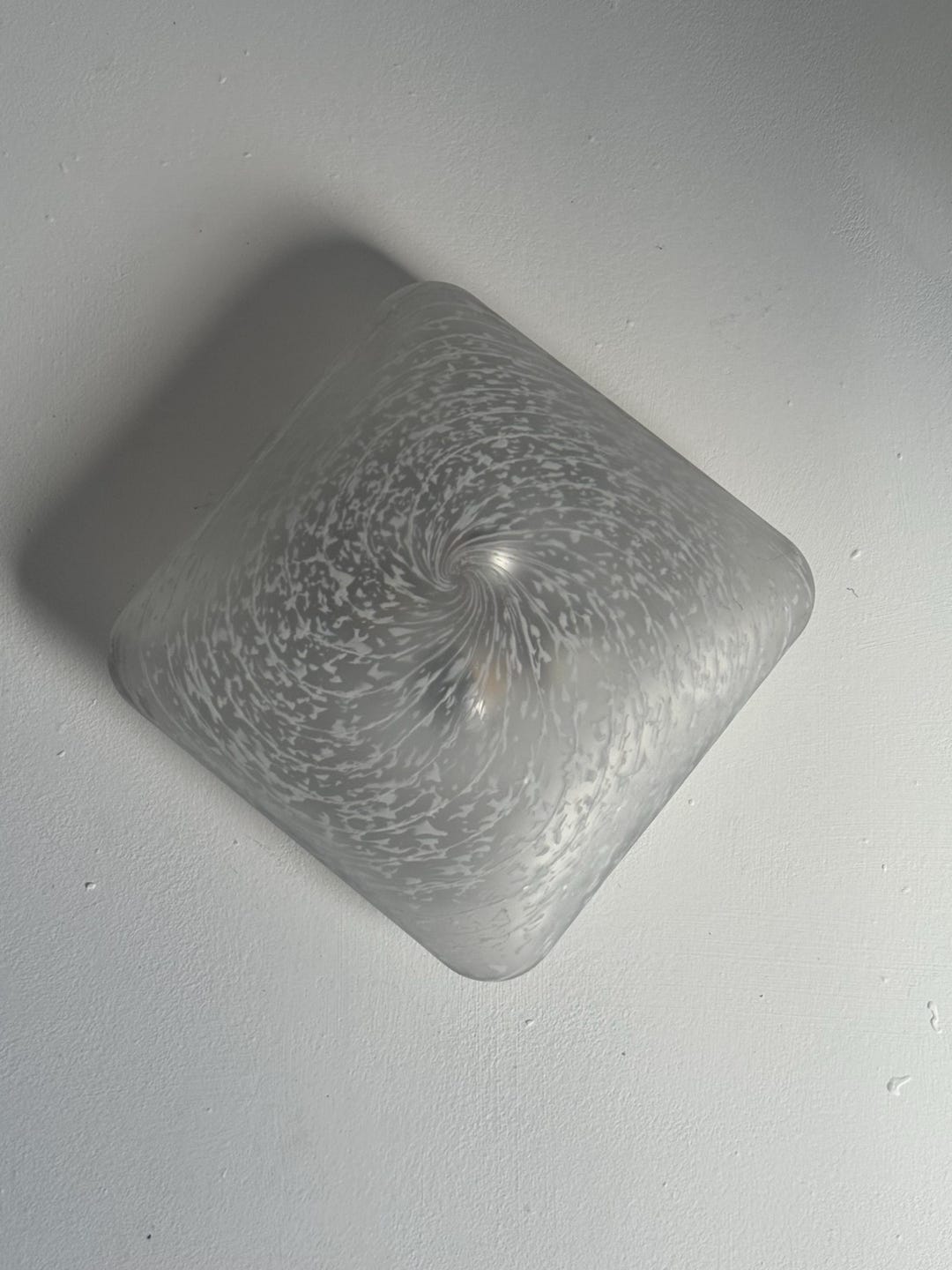 Vintage Swirl Murano Glass Ceiling or Wall Lamp / Mid Century Square ...