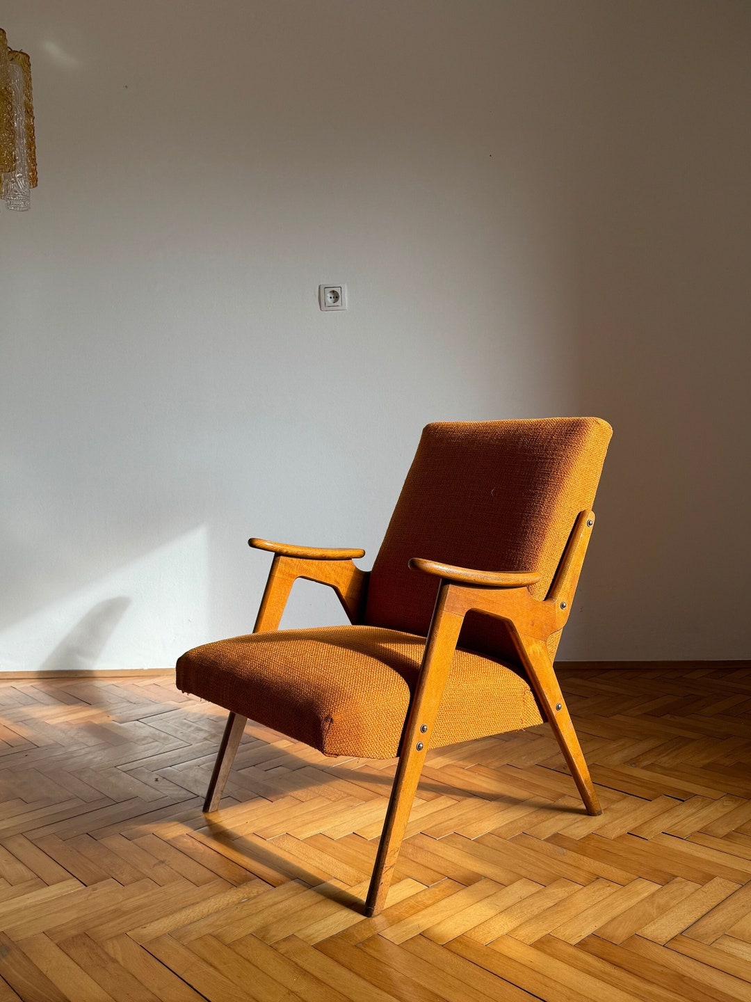 Vintage Orange Meblo Armchairs / Retro Lounge Armchair / Mid-century ...