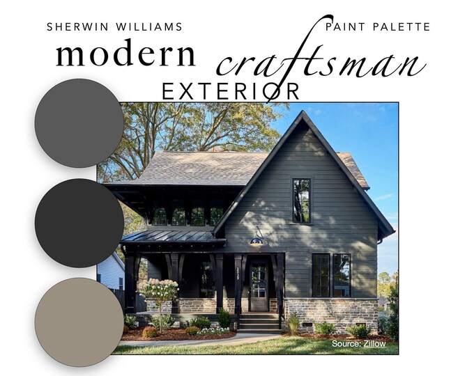 Digital Pre-made Exterior House Paint Palette,exterior Color Palette ...