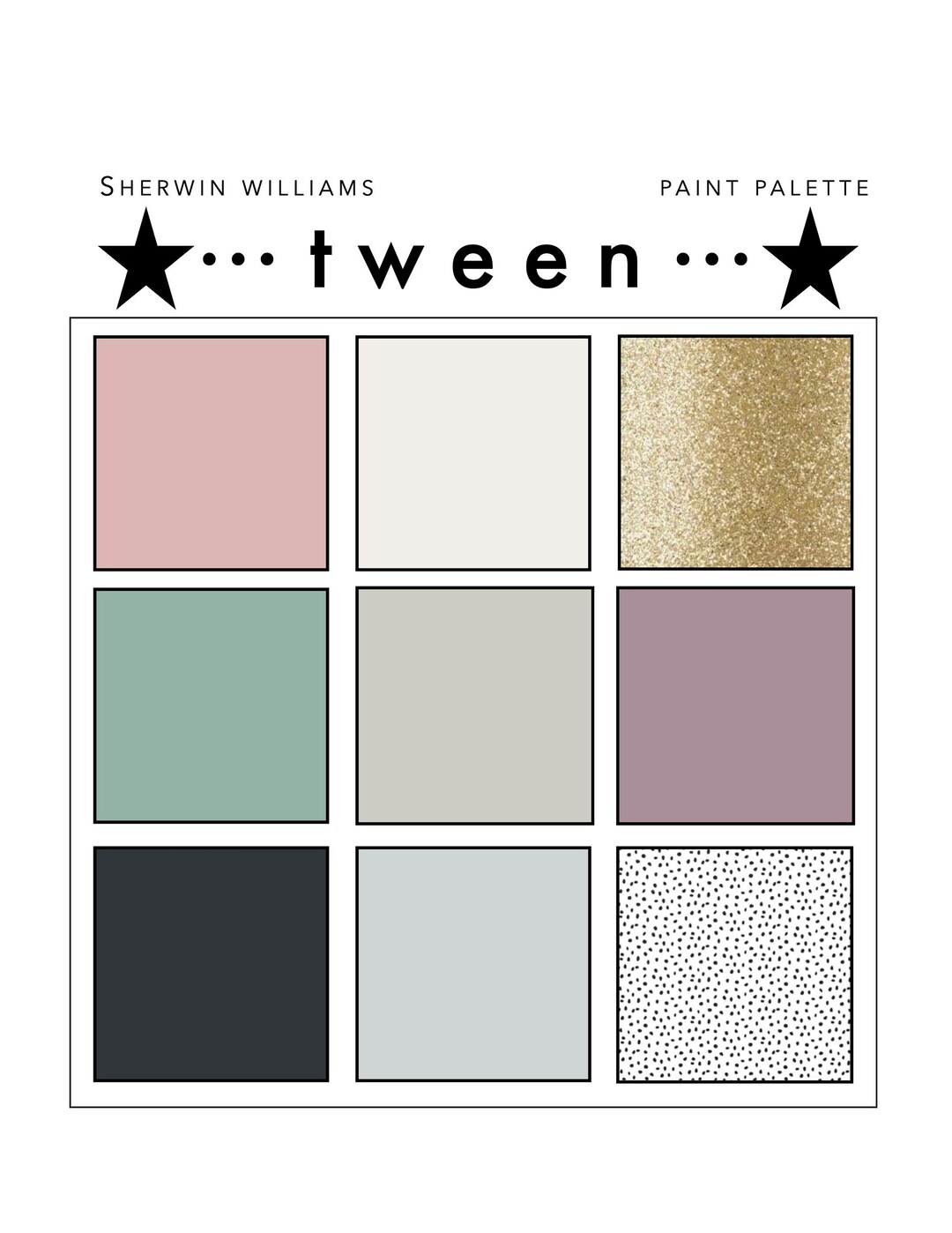 Tween Paint Color Palette Bedroom Color Palette Kids Design - Etsy